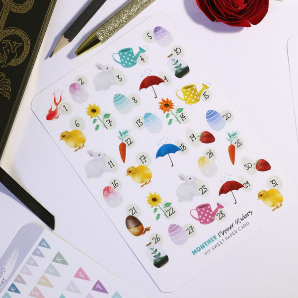 Stickers bullet journal avril - Stickers planner jours numérotés – My ...