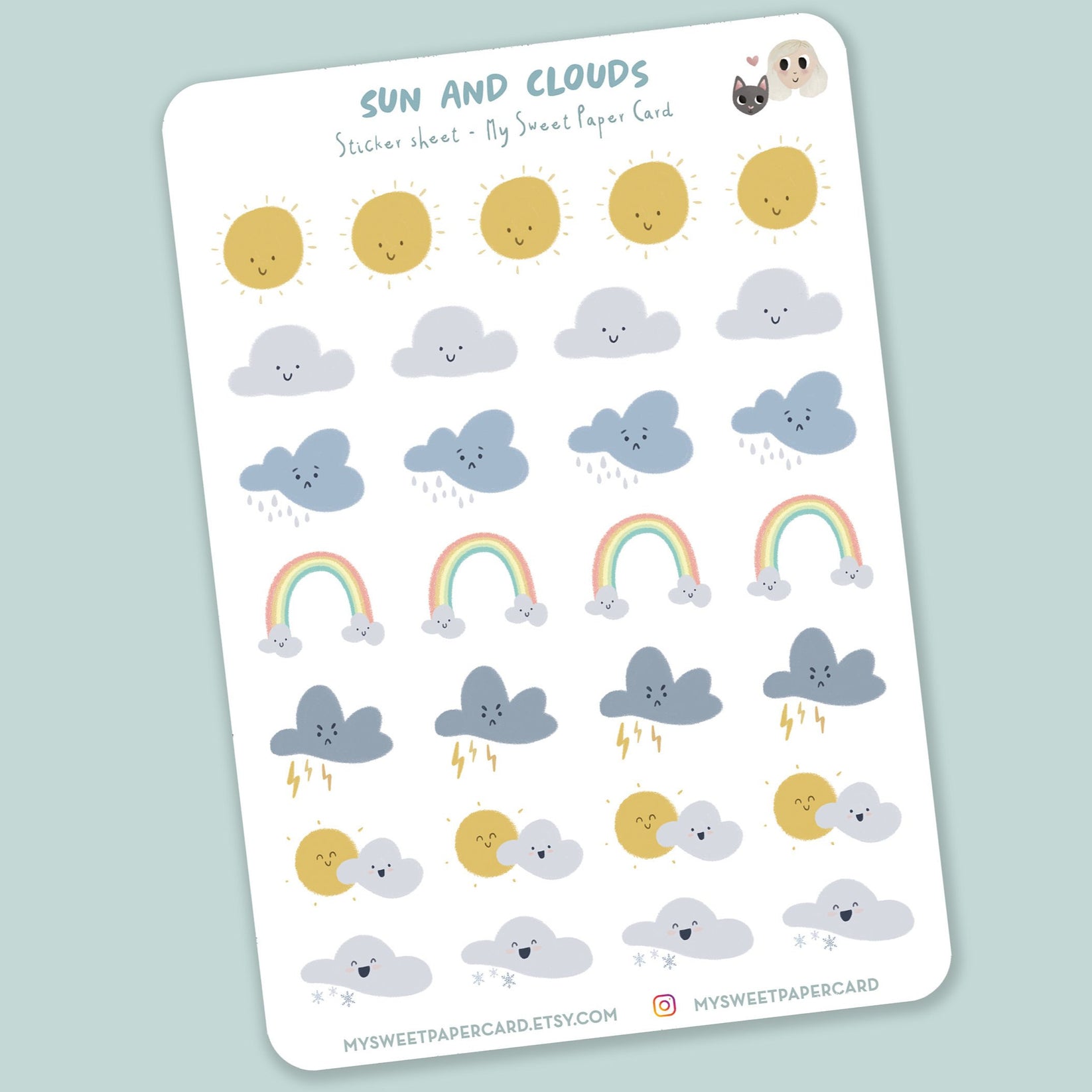 Cloud stickers - Weather stickers - Meteo planner stickers – My Sweet ...