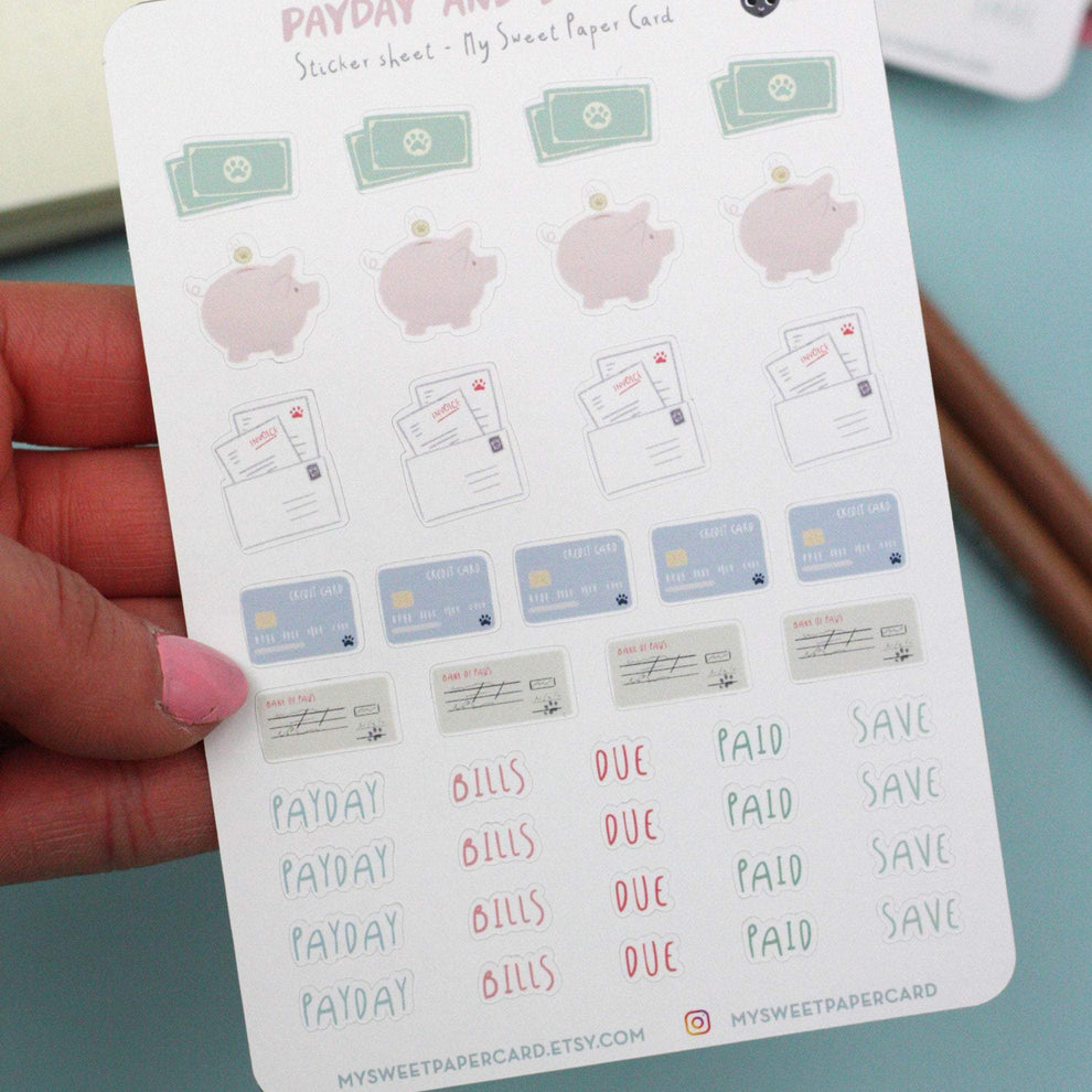 Budget stickers - Payday stickers - Cat planner stickers – My Sweet ...