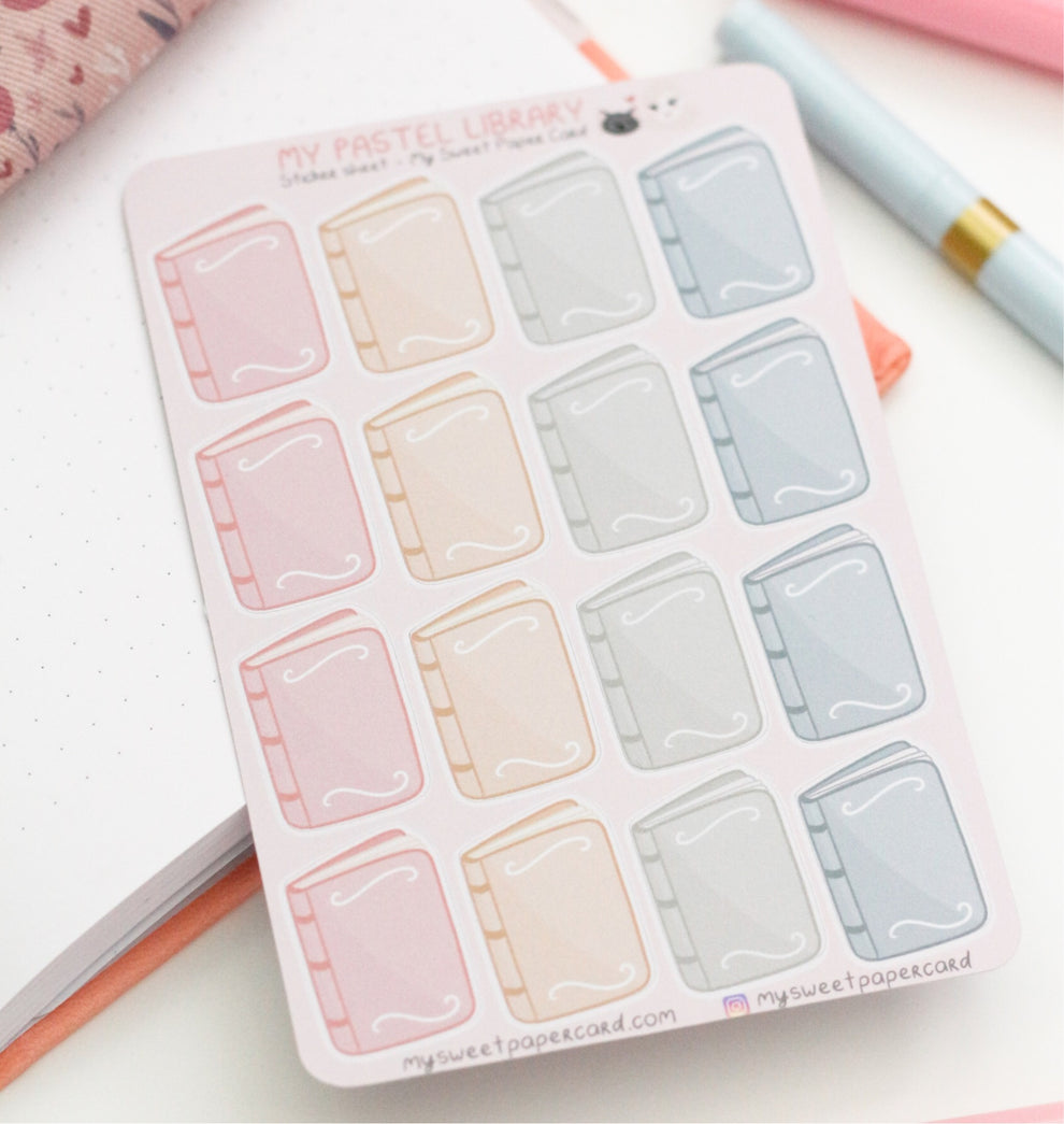 Pastel book stickers - Student stickers - Back to school stickers – My ...