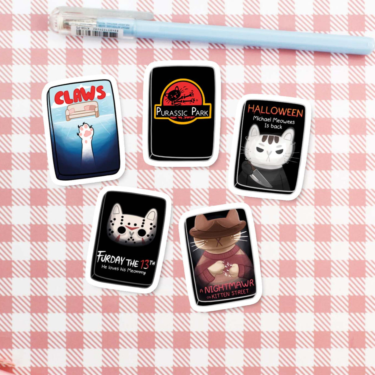 Cat Horror movie stickers pack - Cat stickers – My Sweet Paper Card